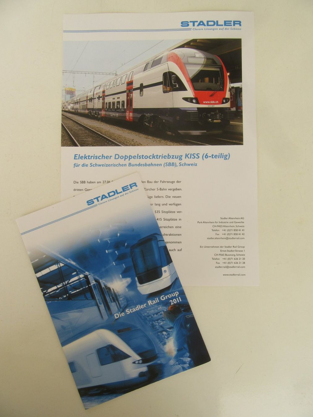 Konvolut Broschüre und Typenblatt Stadler Rail (Gebraucht) in Rümlang ...