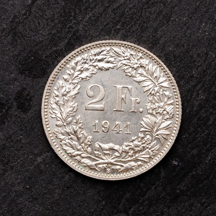 Silbermünze 2 Franken Helvetia 1941 Schweiz (Gebraucht) in Eggenwil für CHF 8 – mit Lieferung ...