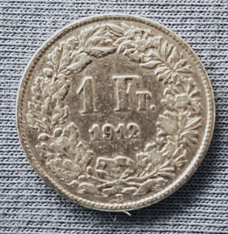 1 Franken 1912 uralte rare Silbermünze ab nur 1 Franken !!! | Kaufen auf Ricardo