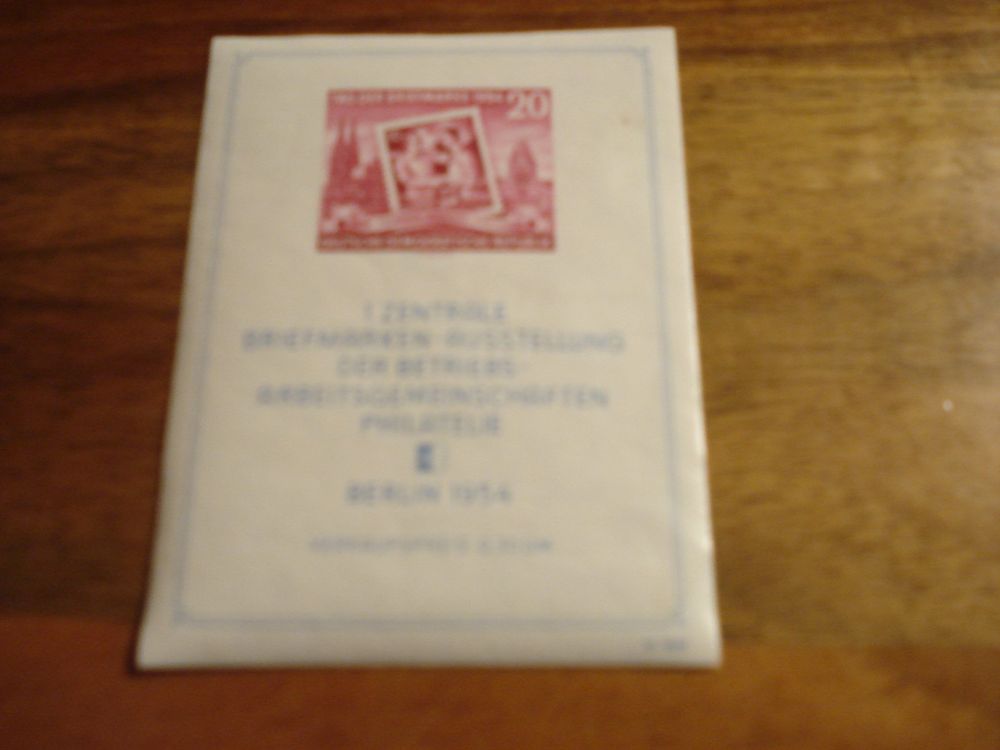 Block DDR Tag der Briefmarke 1954 * | Kaufen auf Ricardo