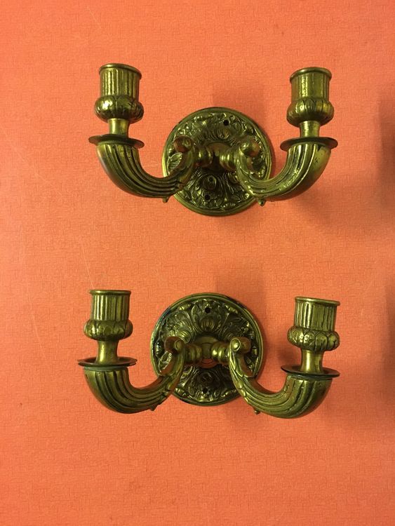 2 Antike Wand Kerzenhalter Messing oder Bronze ? | Kaufen auf Ricardo
