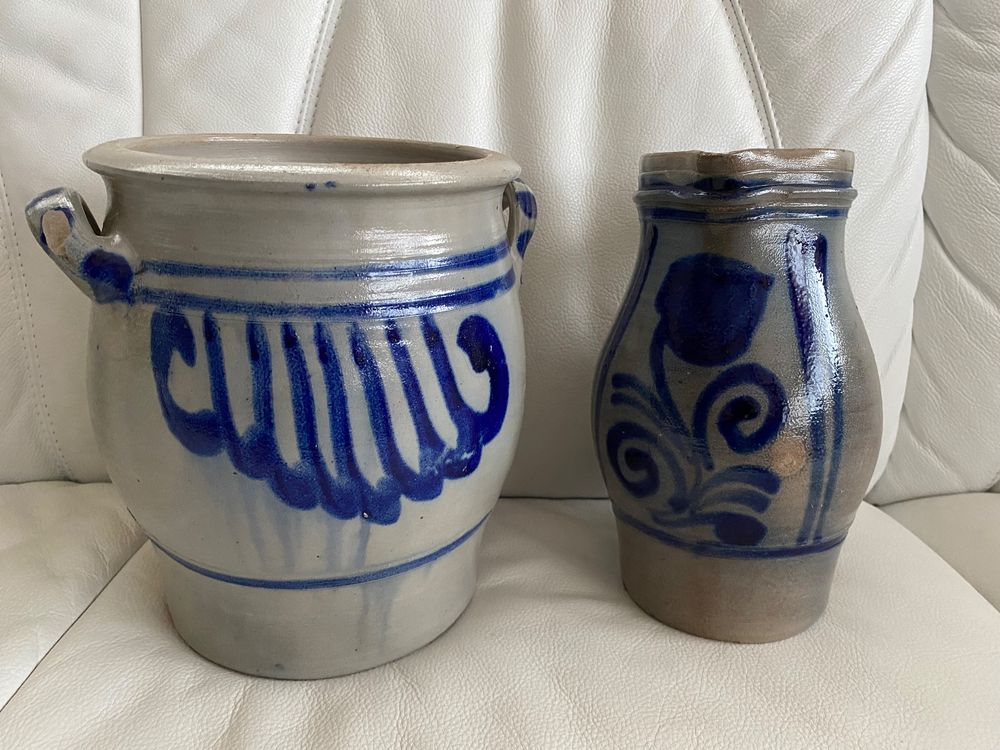 Steingut-Topf 4 Liter und Steingut-Krug 1,5 Liter vintage (Gebraucht ...