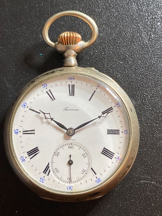 Tavannes Taschenuhr echt Silber 49 mm | Kaufen auf Ricardo