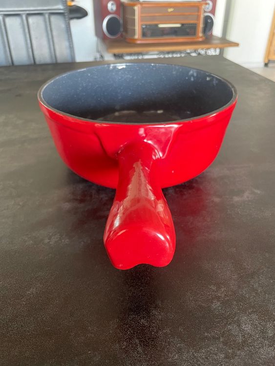 Ancien Caquelon à Fondue en Fonte Émaillée | Kaufen auf Ricardo