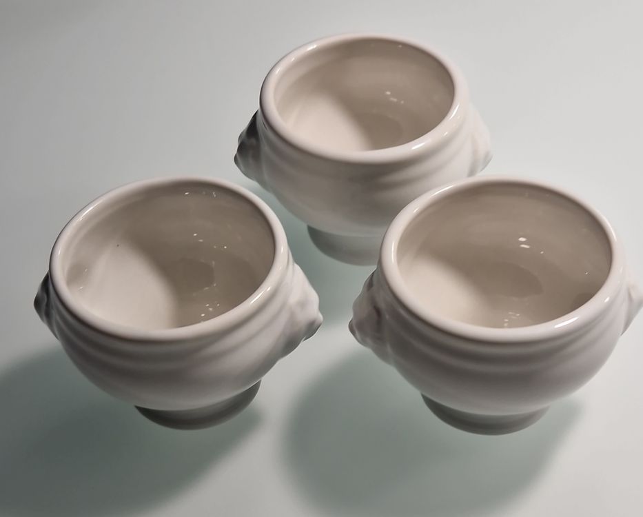 3 Mainer Design Keramik Suppentassen mit Löwenkopf!Tasse (Gebraucht) in ...