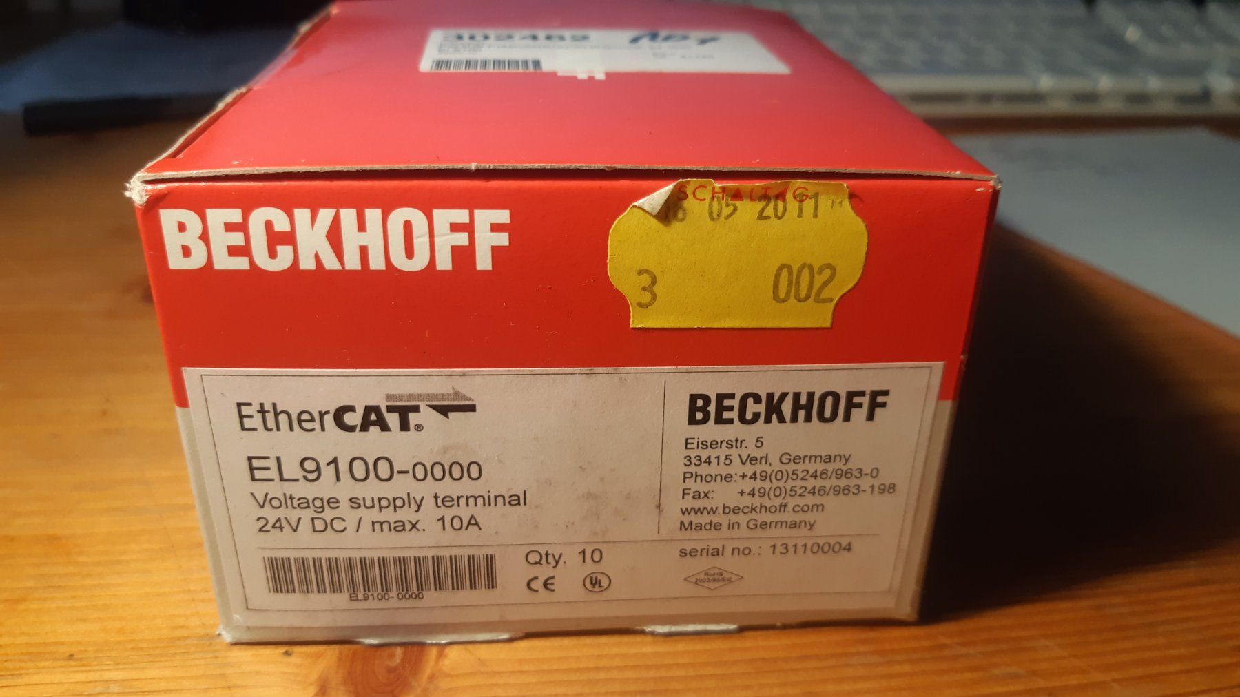 Beckhoff EL9100-0000 - 24V DC - 10A - neu, im 10er-Pack (Neu und ...