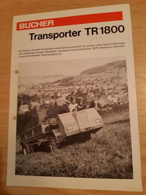 Bucher Transporter TR1800 Prospekt (Gebraucht) in Dürnten für CHF 25 ...