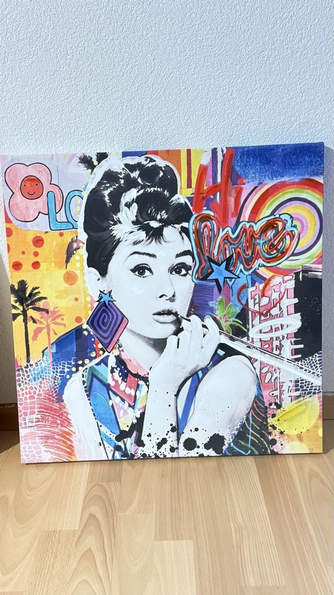 Audrey Hepburn Pop Art Gemälde, sehr guter Zustand. (Gebraucht) in ...