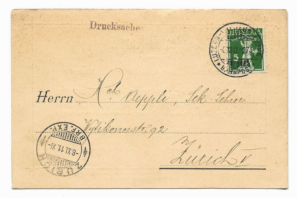 Luzern-Wildegg-Luzern Bahnpost 1911 wge (Gebraucht) in Aarau für CHF 1 ...