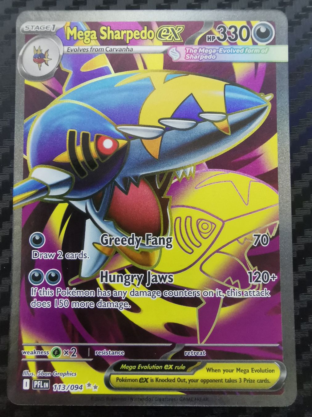 Pokemon Mega Sharpedo ex 113/094 Phantasmal Flames EN (Neuf (Voir ...