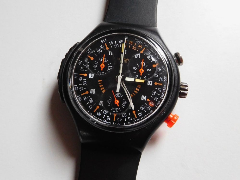 Swatch Uhr 1999 FIREWALL SOB402 Alarm Chrono Ø38mm Datum (Gebraucht) in ...