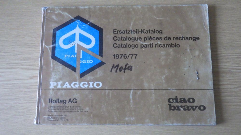 ROLLAG PIAGGIO MOFA CIAO BRAVO ERSATZTEILKATALOG 1976/77 (Gebraucht) in ...