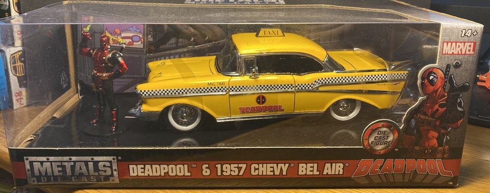 Deadpool Taxi Chevy Bel Air 1957 mit Figur Marvel 1:24 OVP (Neu und ...
