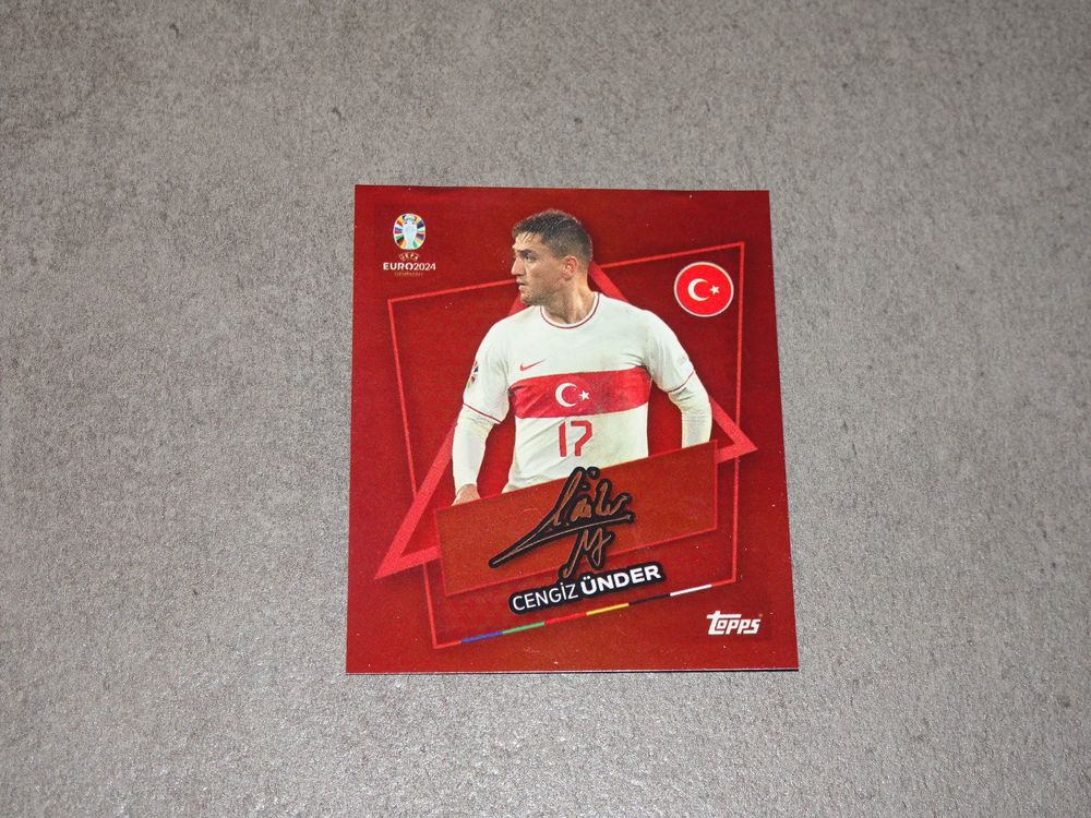 Topps SP Sticker TUR Ünder mit Unterschrift, Euro/ EM 2024 (Neu (gemäss ...