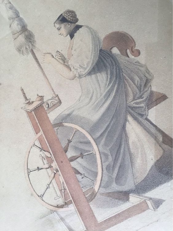 Frau am Spinnrad Oberhasli 1813 Radierung F.N. König zugesch (Gebraucht ...