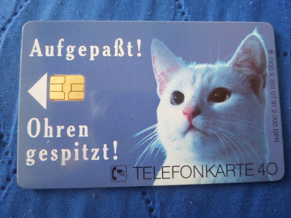 Telefonkarte Katze CATSAN 40, sehr selten, Top Zustand! (Neu (gemäss ...
