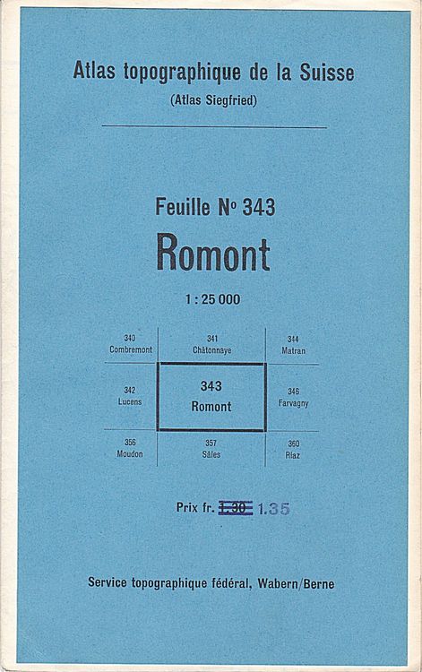 Landkarte Romont 1:25 000 (Atlas Siegfried) | Kaufen auf Ricardo