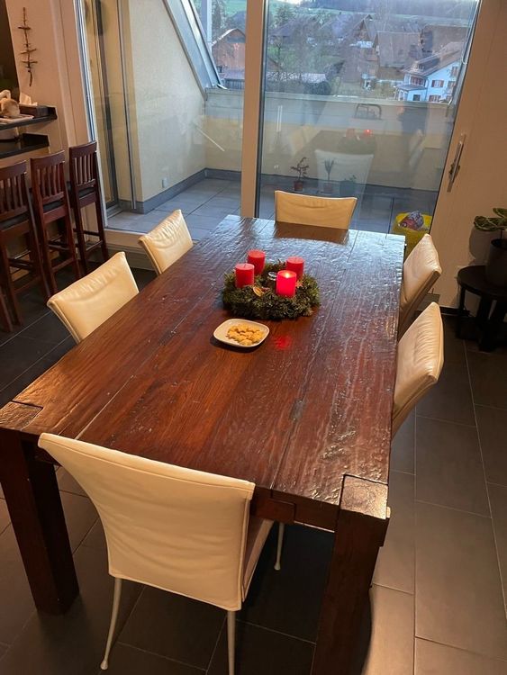 Massiver Esstisch aus Holz – 200 × 100 cm – sehr stabil (Gebraucht) in ...