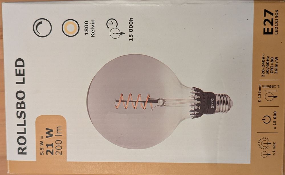 IKEA Rollsbo LED Lampe E27, 21W, Neu (Neu und originalverpackt) in ...
