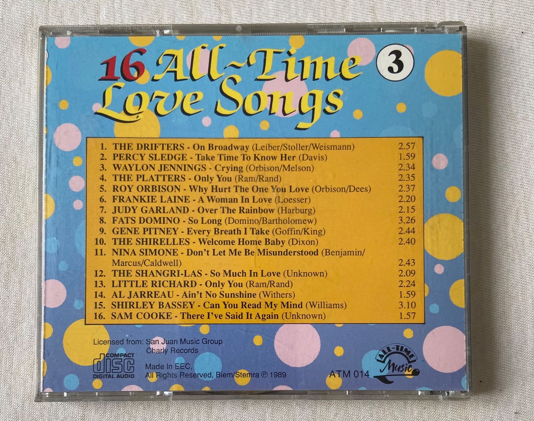 CD 16 All Time Love Songs • Roy Orbison • Nina Simone (Gebraucht) in ...