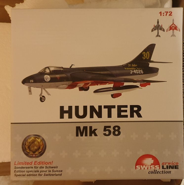Hunter MK58 30 Jahre Patrouille Suisse 1:72 (Neu (gemäss Beschreibung ...