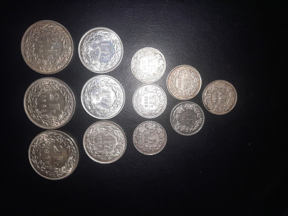 Diverse Schweizer Silbermünzen 50 Rappen 1 Franken 2 Franken | Kaufen ...