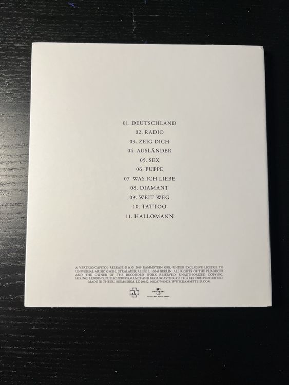 Rammstein „Untitled“ Album 2019 | Kaufen auf Ricardo