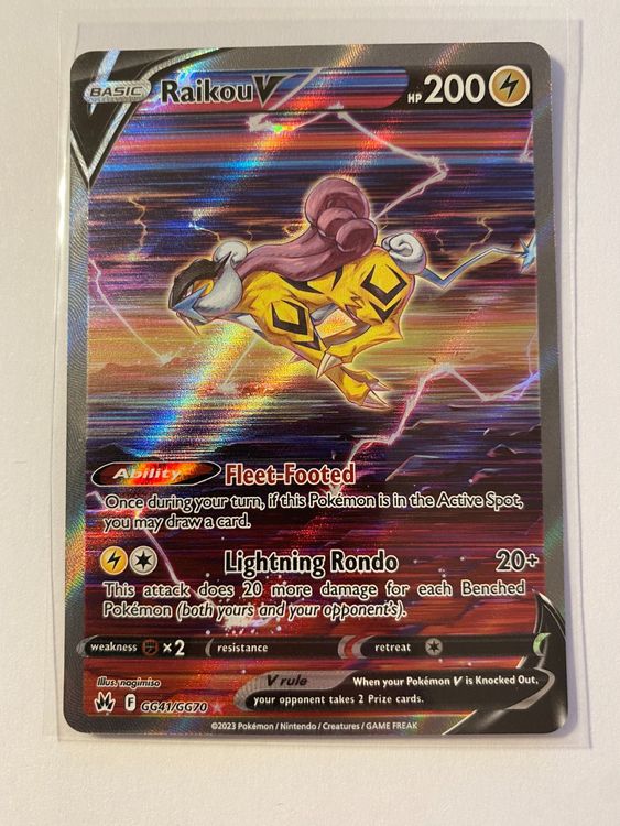 Pokemon Raikou V GG41/GG70 Crown Zenith EN (Neu (gemäss Beschreibung ...