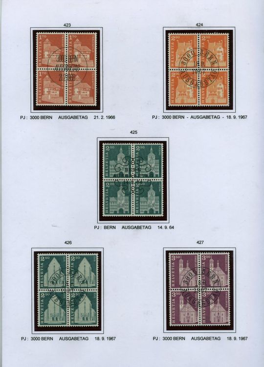 412 - 427 BAUTEN KOMPLETT ET + VIERERBLOCKS ET - H. WERT (Gebraucht) in Sarmenstorf für CHF 7 ...