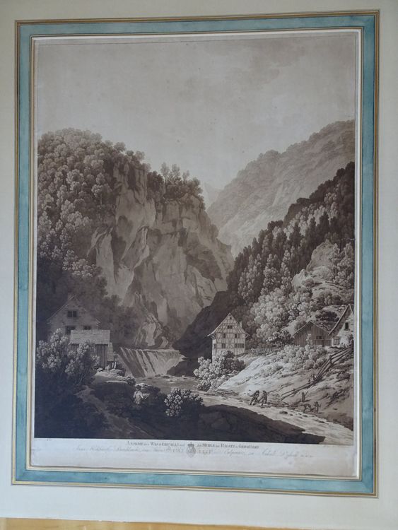 Marquard Wocher Wasserfall und Mühle bei Ragatz Graubünden (Gebraucht ...