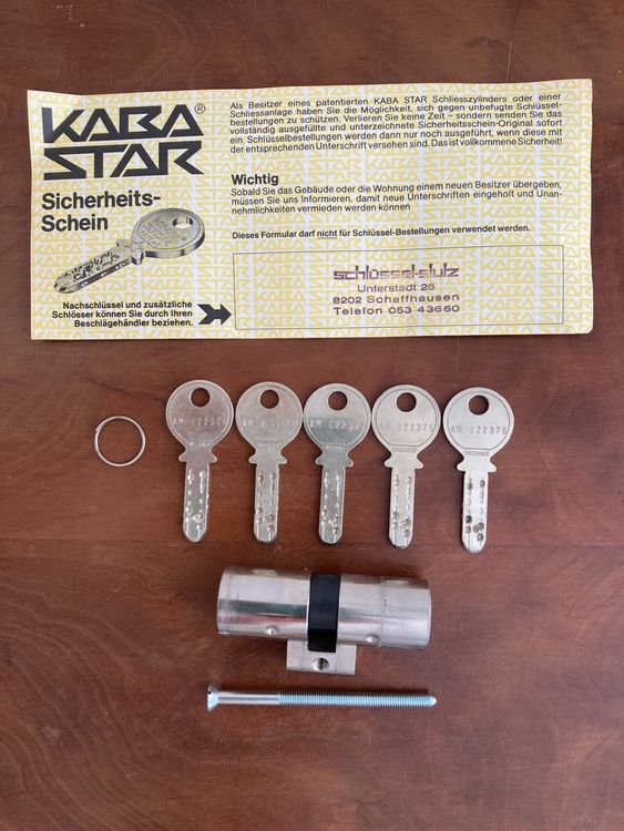 KABA 20 SCHLIESSZYLINDER SCHLOSS-ZYLINDER + 5 SCHLÜSSEL | Kaufen auf ...