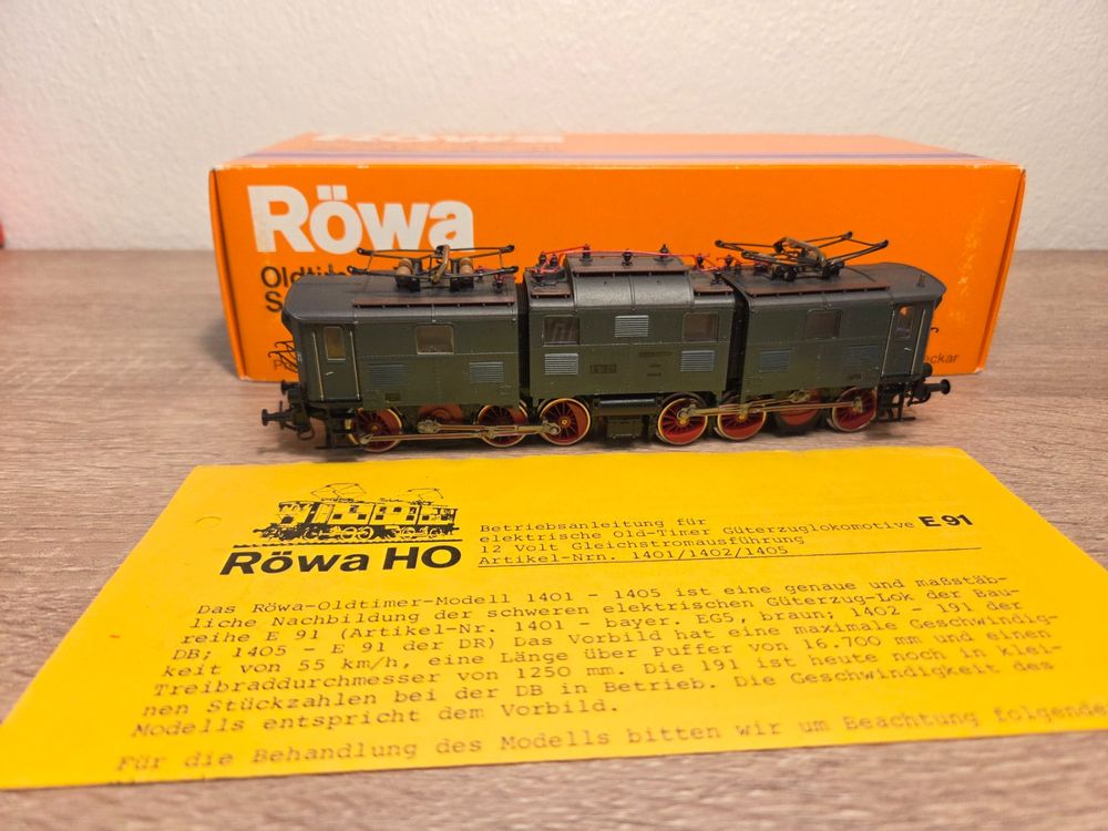 Röwa 1405 E-Lok Oldtimer BR E91 DRG H0 (Gebraucht) in St-Aubin-Sauges ...