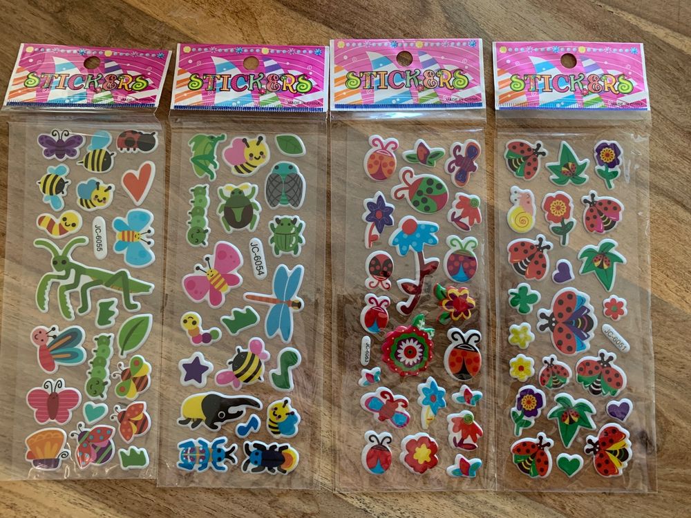 3D Aufkleber / Sticker * Bienen & Insekten, 4 Bogen (Neu und ...