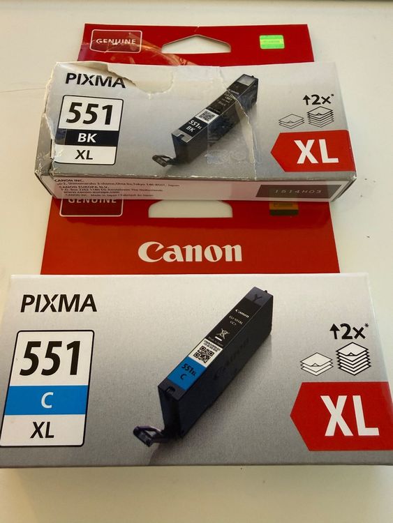 Canon Pixma 551 XL, BK & C (schwarz & cyan), Original, Neu (Neu (gemäss ...