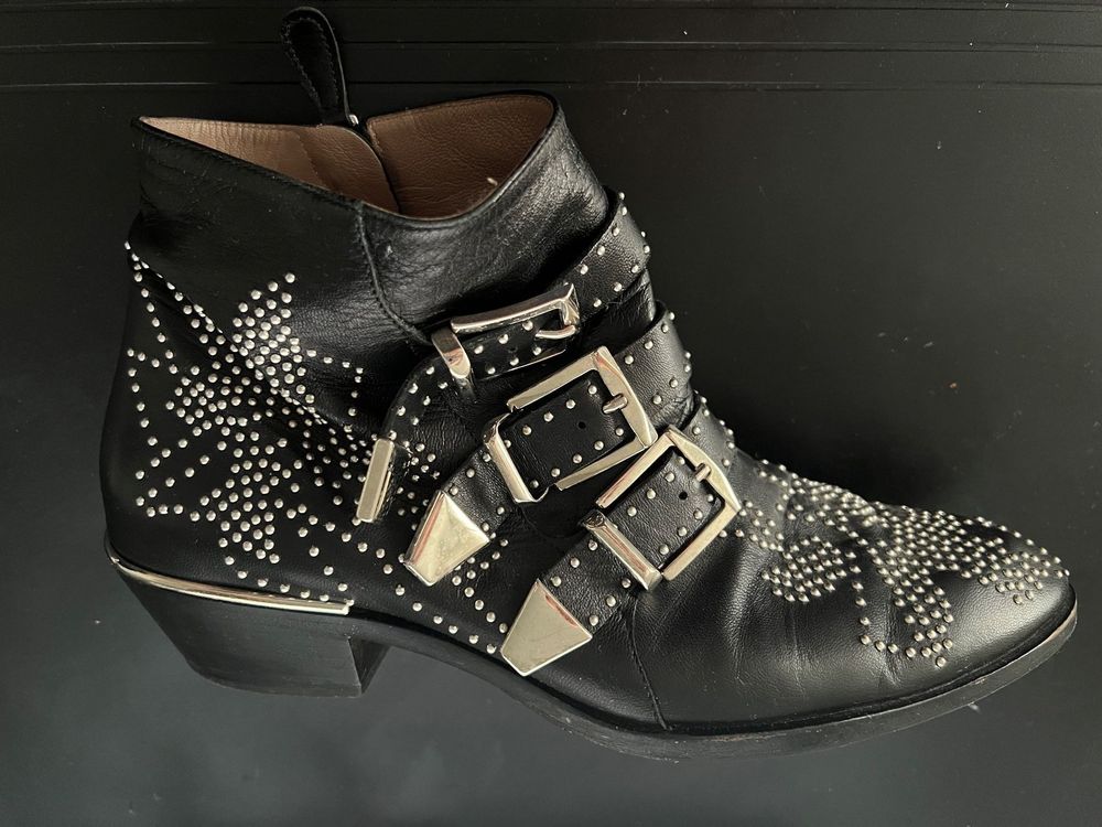 CHLOE -Susanna Nappa Boots Black- Silver NP über CHF 1.100.- (Gebraucht ...