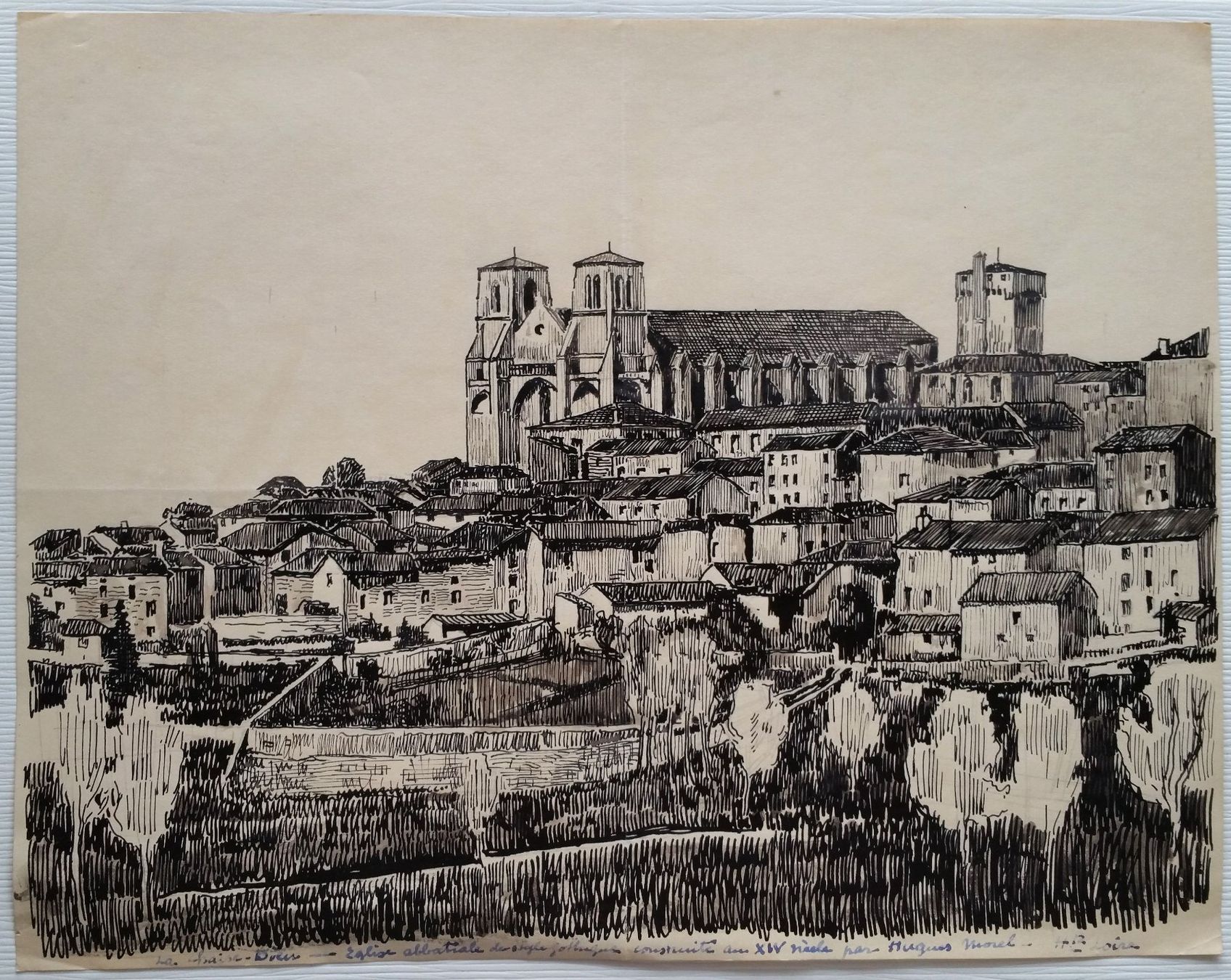 Jacques Jacobi: La Chaise-Dieu FR, Tuschezeichnung 1944 (Gebraucht) in ...