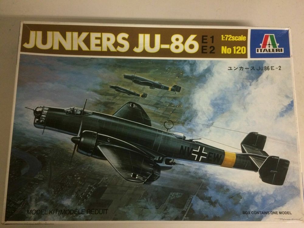 plastic model kit scale 1/ 72 ITALERI No 120 JUNKERS JU 86 E (Neu und ...