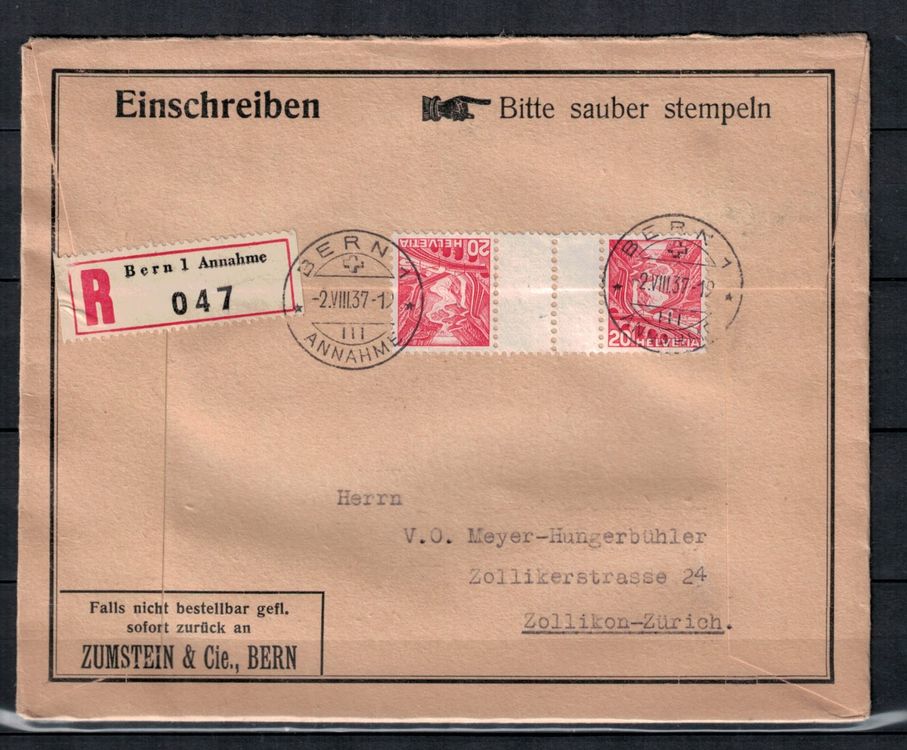 Kehrdruck mit Zwischensteg SBK S49Ay / Kat 100.- / ab 10.- | Kaufen auf Ricardo