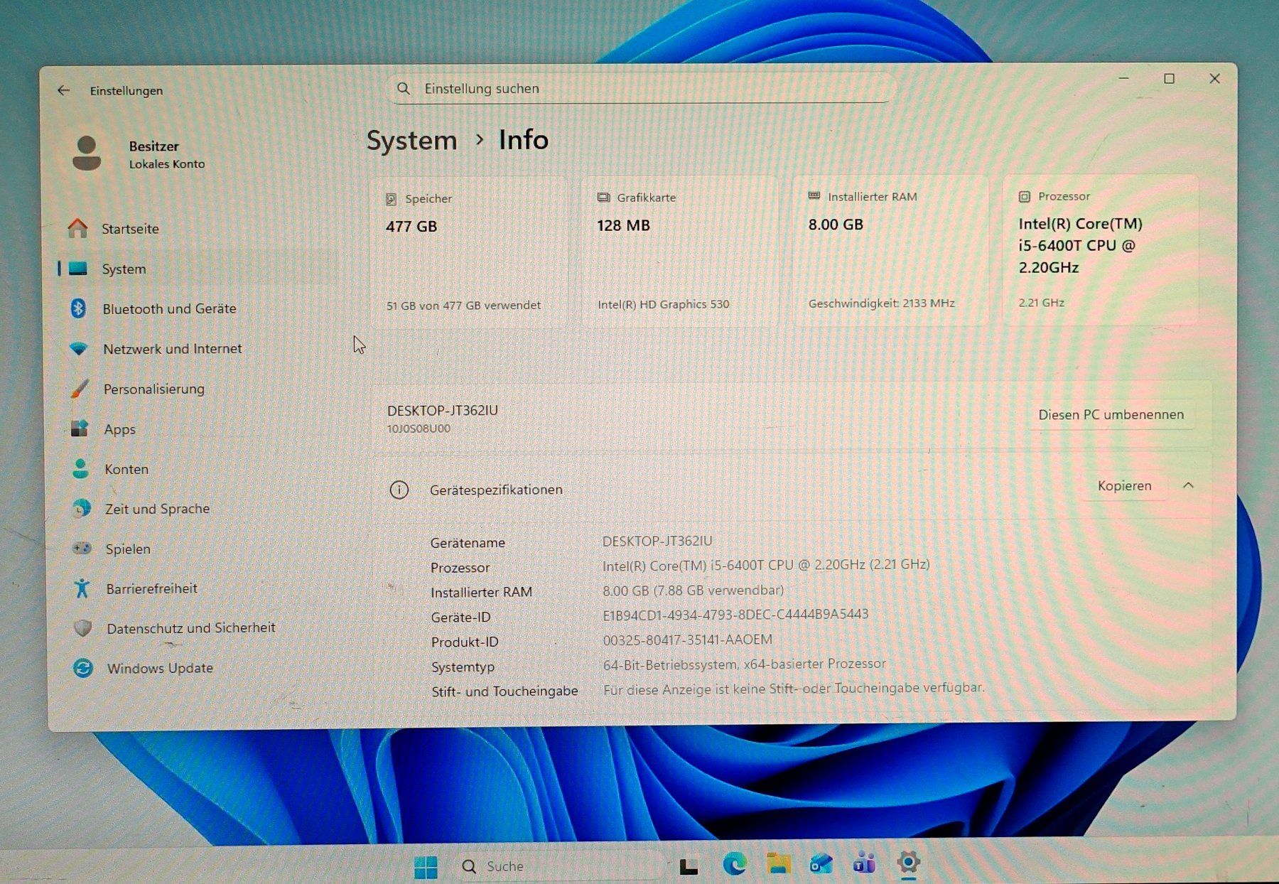 Lenovo ThinkCentre M700 - i5-6400T /8GB / 500GB SSD / Win11 (Gebraucht ...