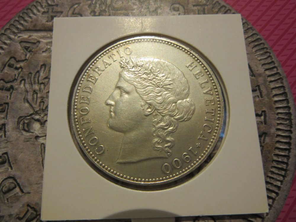 5 FRANKEN 1900 SCHWEIZ 30.000 STK AG 900 SILVER *** UNZ*** | Kaufen auf Ricardo