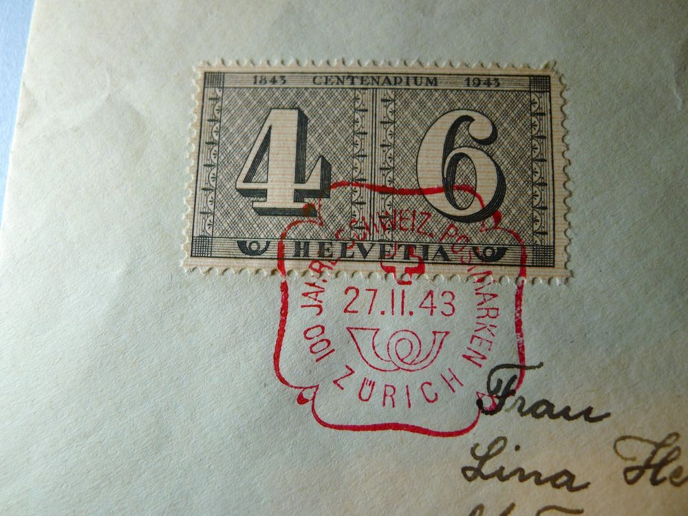 1943, Zweittag-Brief Nr.258 (sDC) mit rarem roten STEMPEL (Gebraucht ...