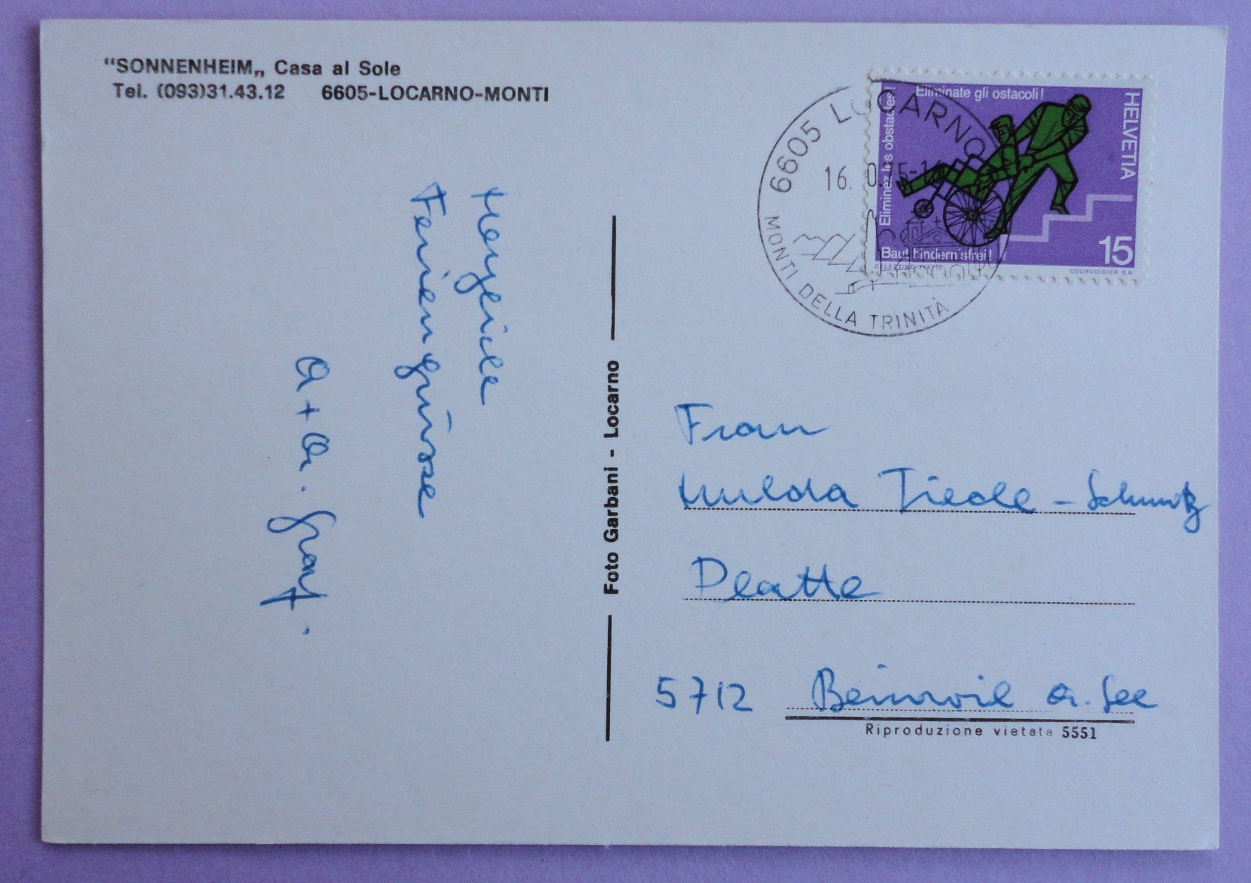 "Sonnenheim" Casa al Sole, Locarno-Monti (Gebraucht) in Fétigny für CHF ...