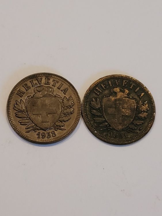 2 x 2 Rappen 1851 + 1938 | Kaufen auf Ricardo