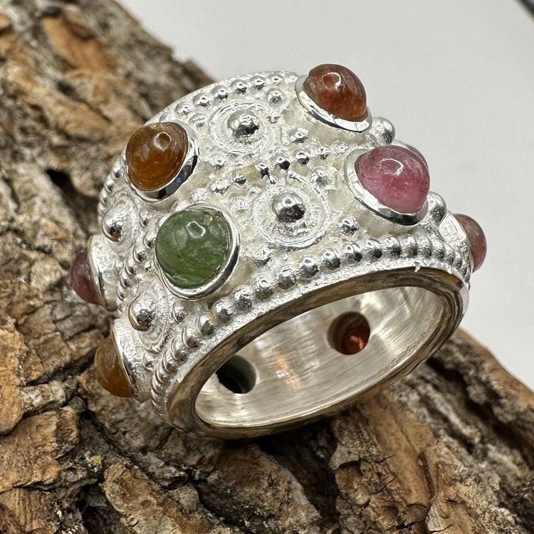Statement Sterling Silber 925 Turmalin Ring Grösse 60 | Kaufen auf Ricardo