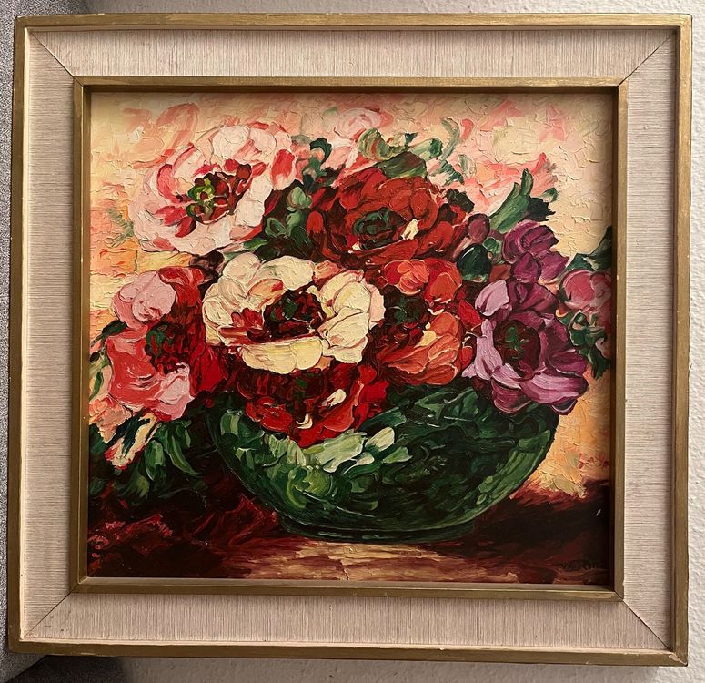 W. Rinaldi - Schöne Ölgemälde Blumen, signiert, gerahmt (Gebraucht) in Basel für CHF 500 – mit ...
