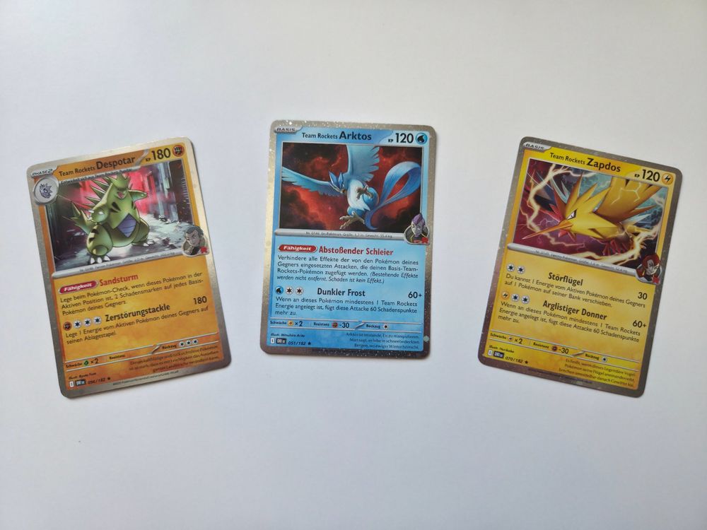 Pokemon Karte 3er Team Zapdos, Arktos & Despotar Team Rocket (Neu ...