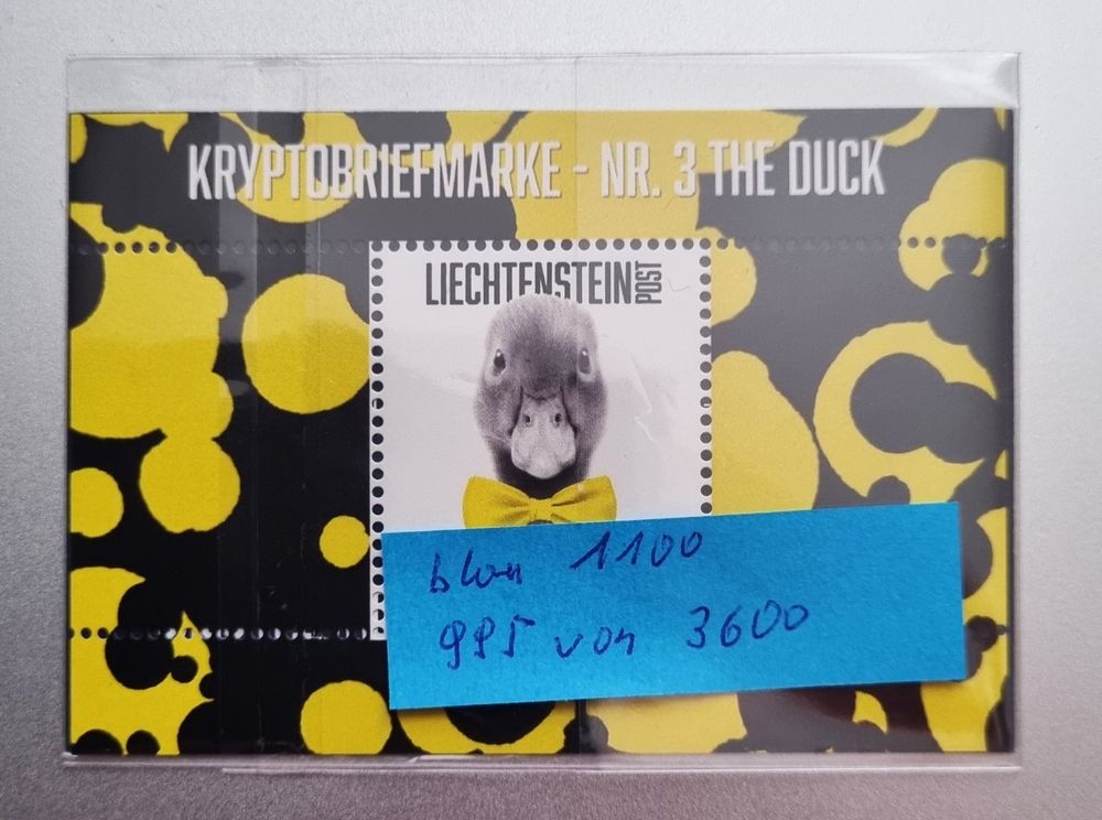 Kryptobriefmarken - Nr. 3 The Duck, blau (Neu (gemäss Beschreibung)) in ...
