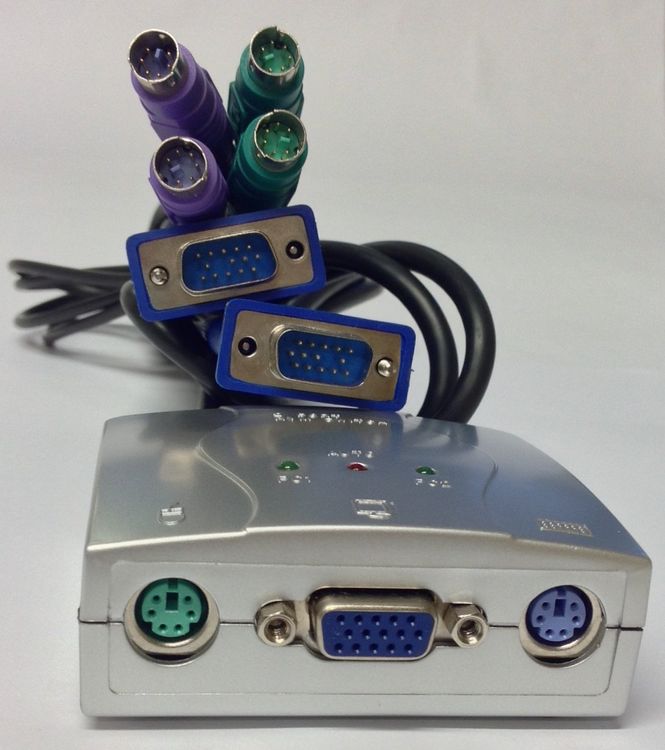 Multi-PC KVM 2Port Auto Switch 2PC-zu-1Monitor/Maus/Tastatur (Gebraucht ...