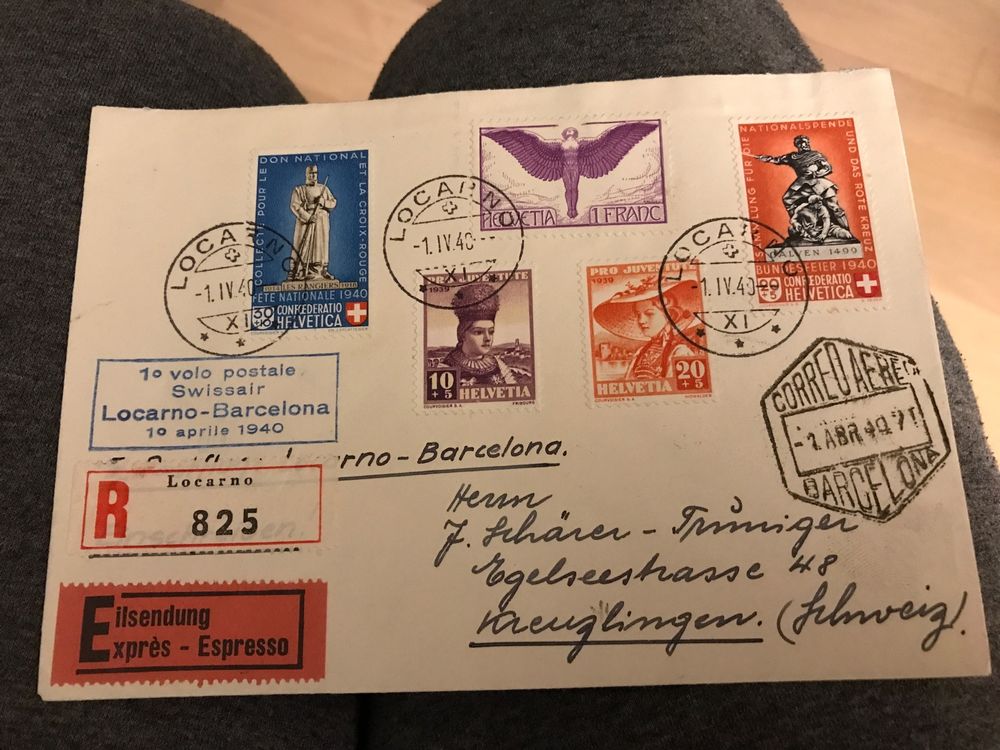 Schweizer Flugpost Karte 1940 Nr 825 (Gebraucht) in Flawil für CHF 10 – mit Lieferung auf ...