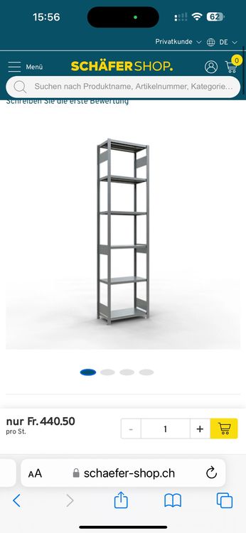 neues SSI Schäfer Metallregal Stecksystem 2600x400xH2500mm (Neu (gemäss Beschreibung)) in Necker ...